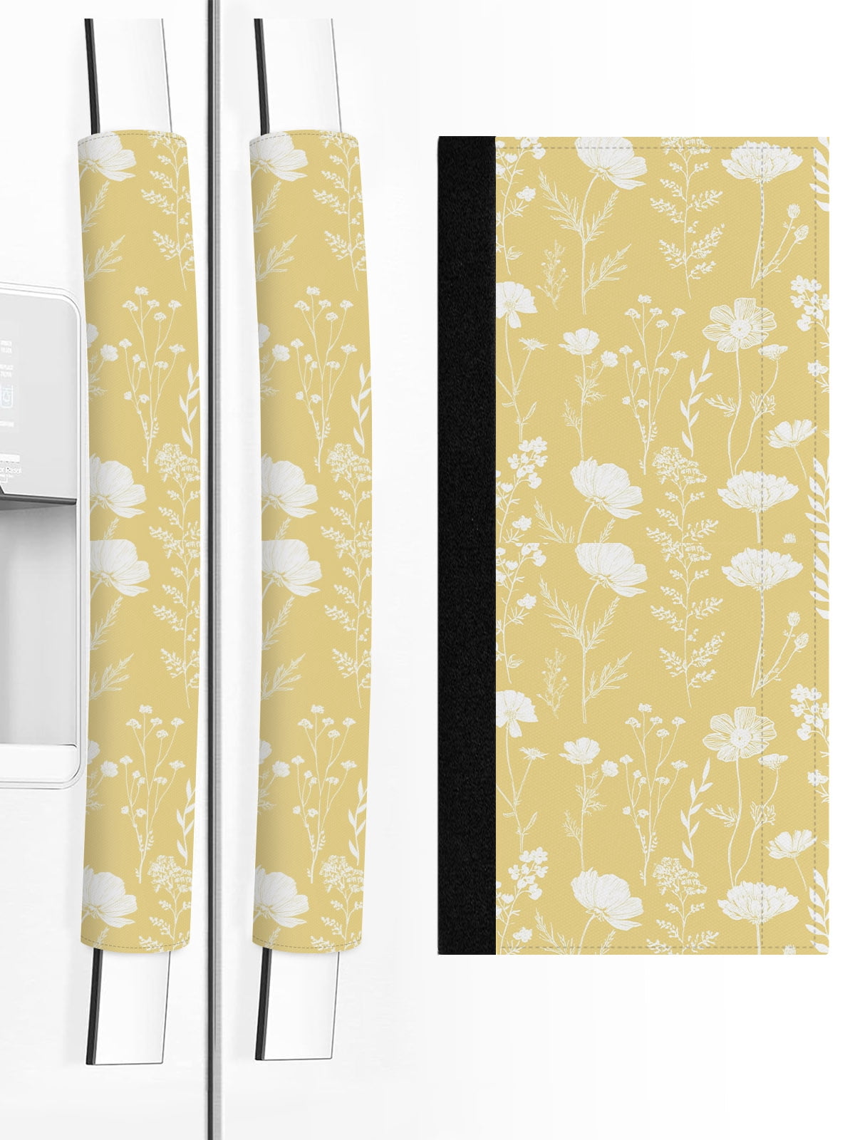 2 PCS Refrigerator Door Handle Covers, Wildflowers Adjustable Kitchen ...