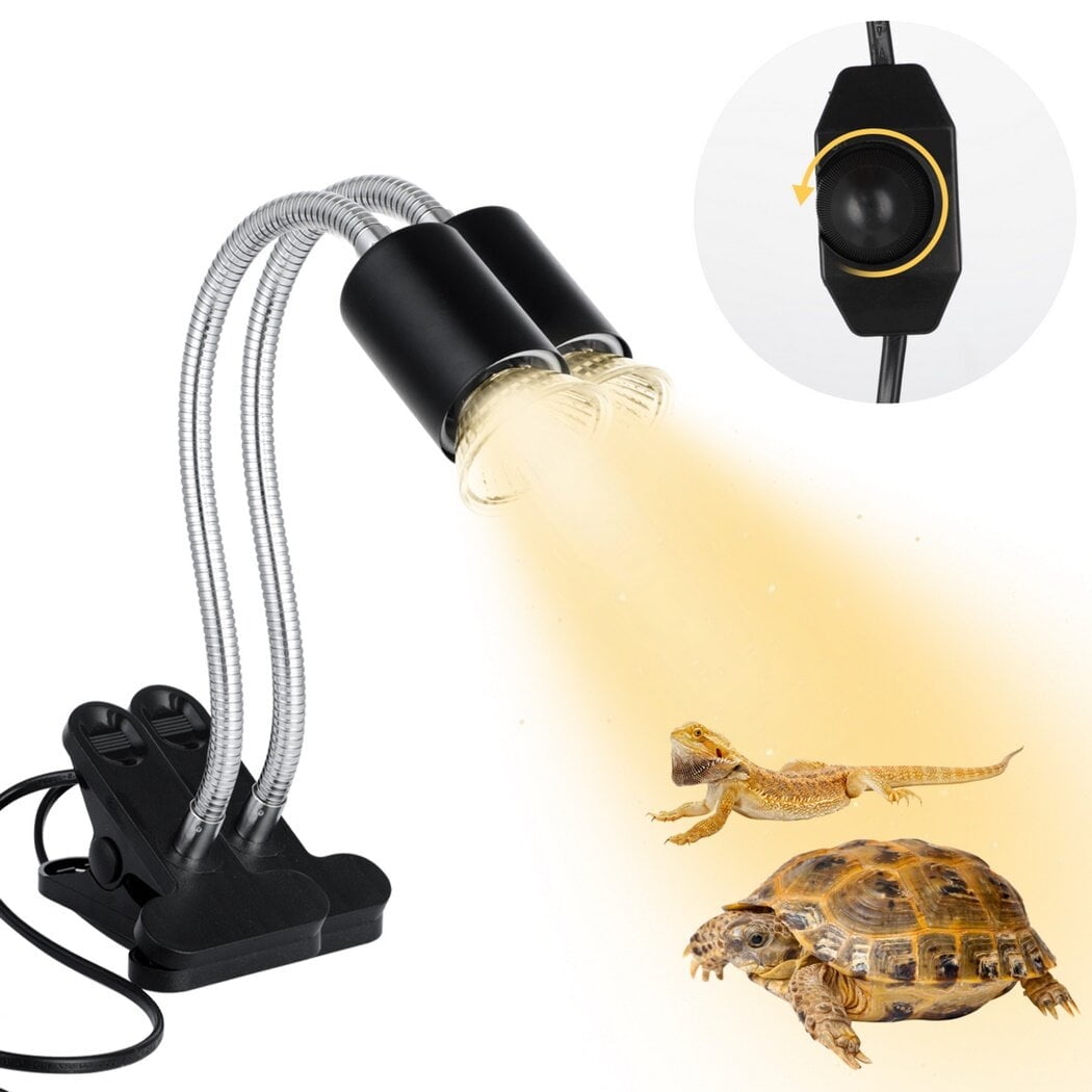 2 PCS Reptile Heat Lamp, 50W E27 UVA UVB Reptile Light, Dimmable ...