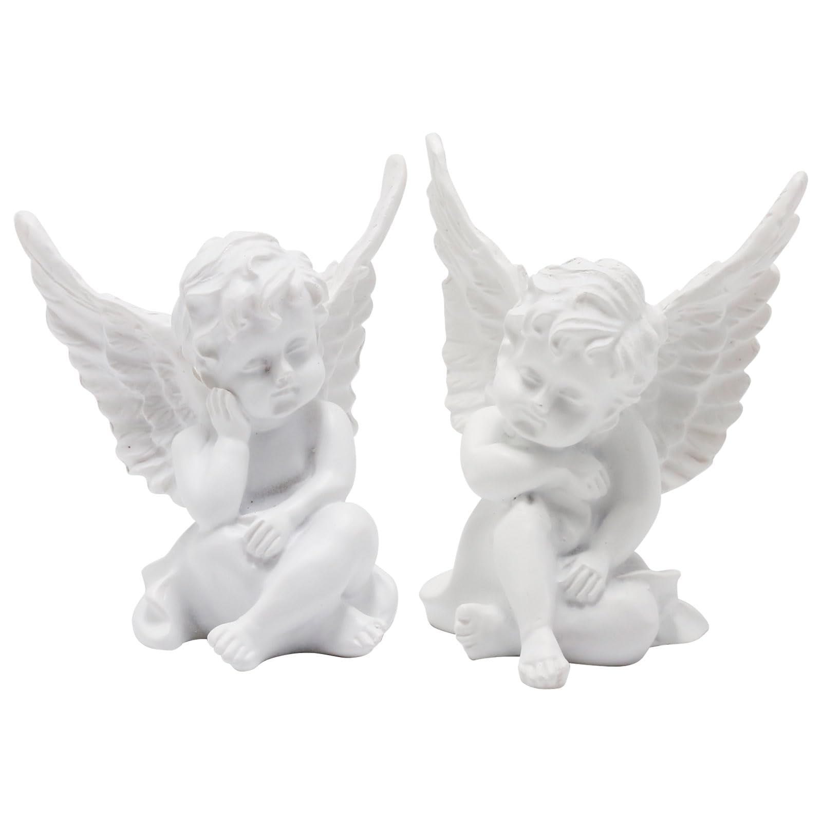 2 PCS Resin Cherubs, Angel Statue, Garden Sleeping Cherub Figurine ...