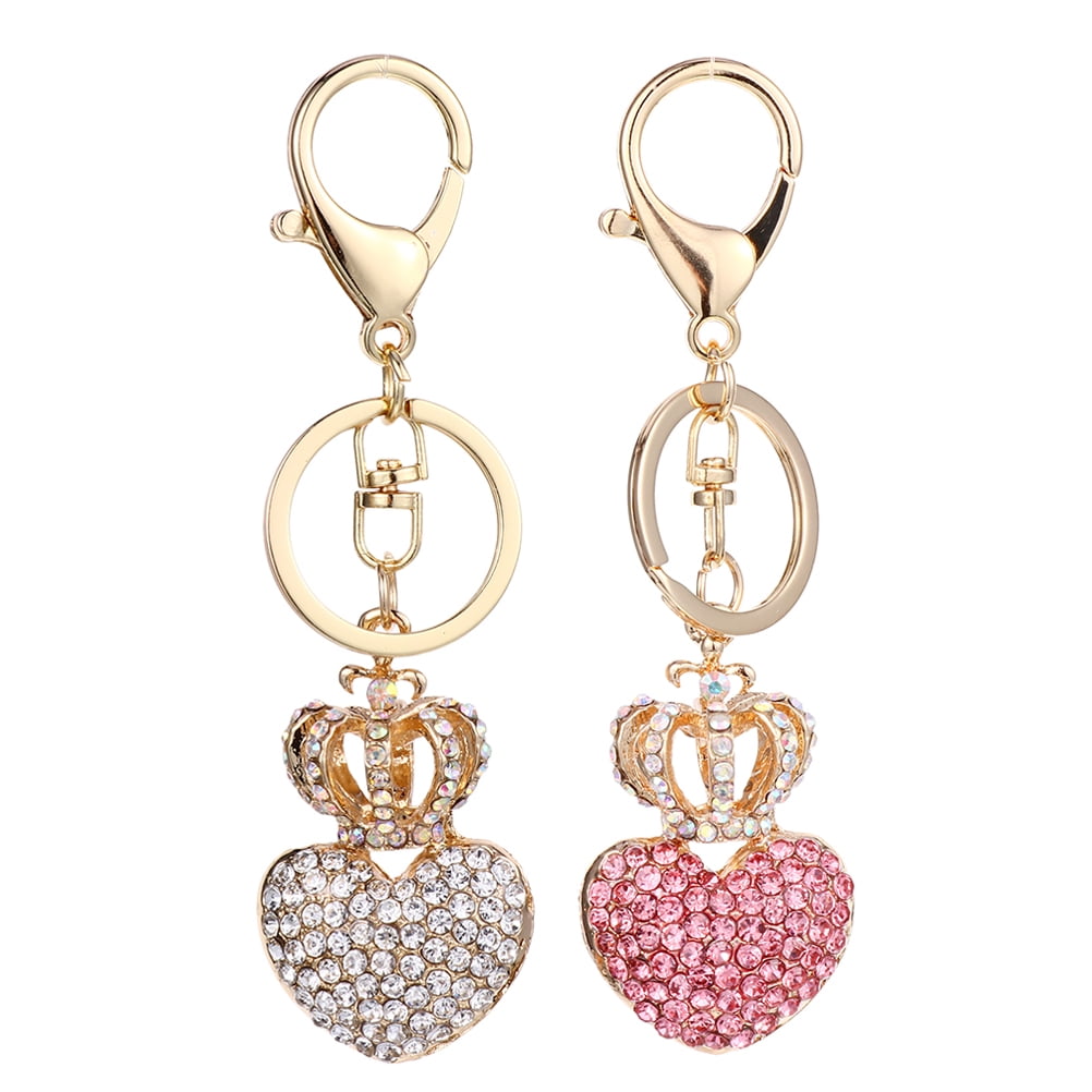 2 PCS Rhinestone Keychains Valentine's Day Keychain Miss 11.00X3.50X2 ...