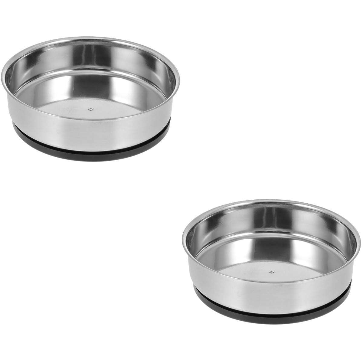 2 PCS Rotating Plate Stainless Steel Tray Tasteless Storage Tidy ...