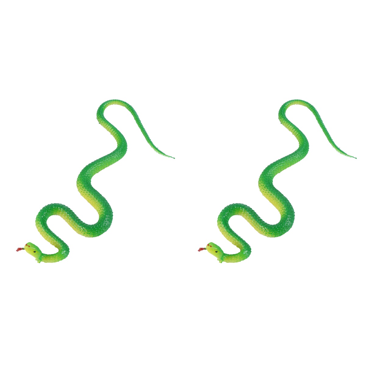 2 PCS Rubber Snake Prank Gadgets Stretchy Reptile Toys Child Green ...