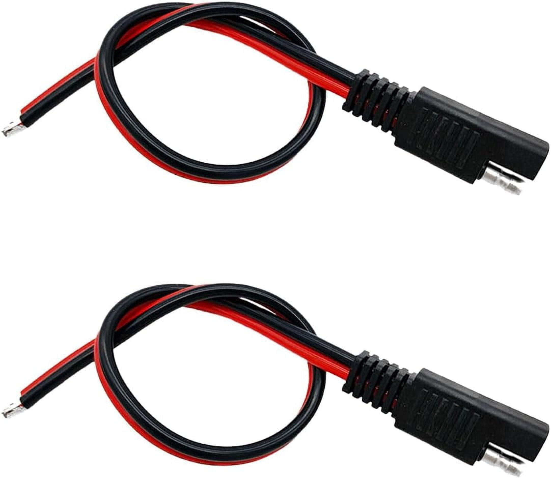 2 PCS SAE Extension Cable, 14 AWG 30cm 2 Pin SAE Quick Disconnect Polarized Wire Harness ...