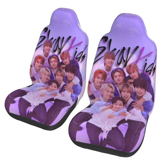2 PCS SKZ Stray Korea Ki-DS Car Seat Covers Cartoon Car Interior Seat ...