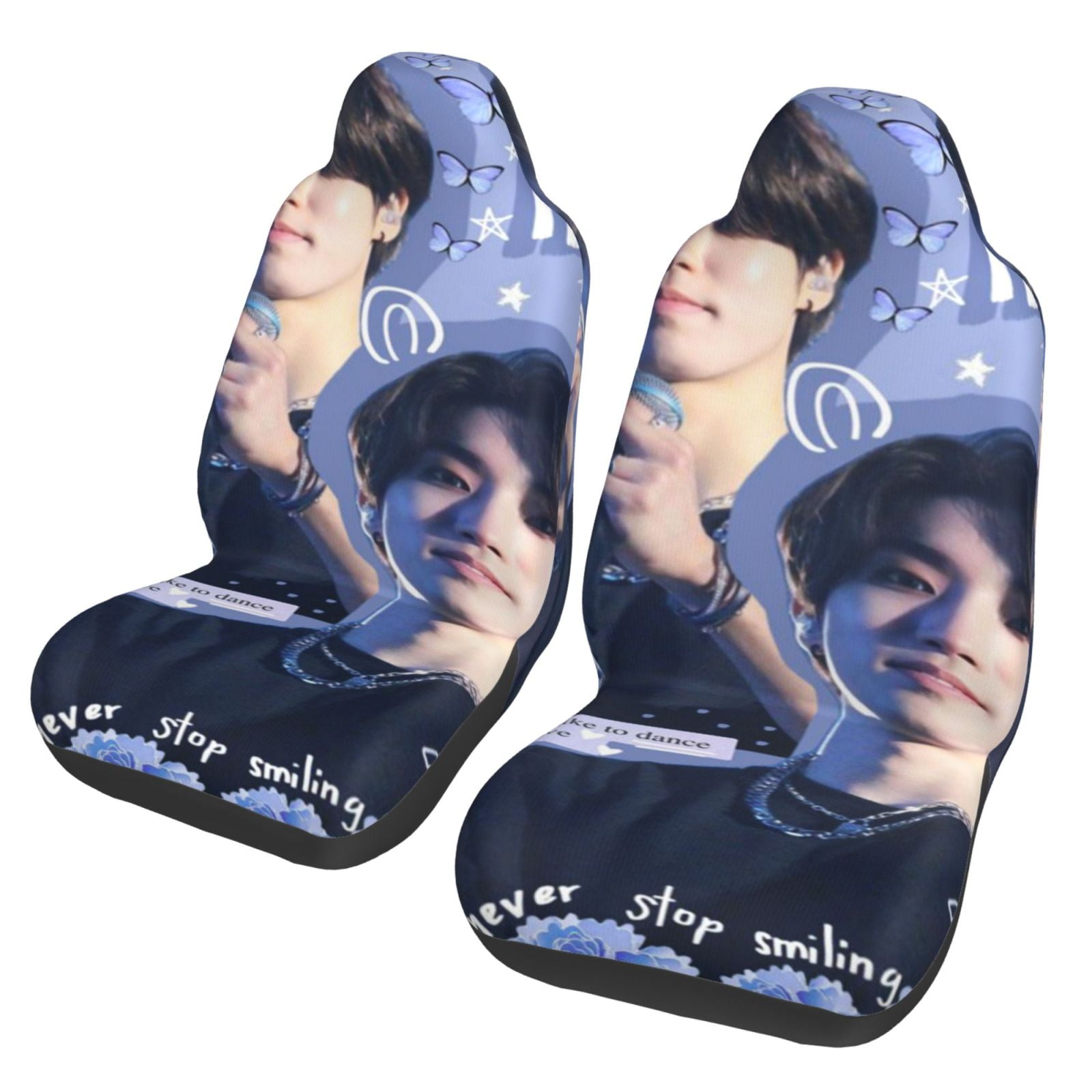2 PCS SKZ Stray Korea Ki-DS Car Seat Covers Cartoon Car Interior Seat ...