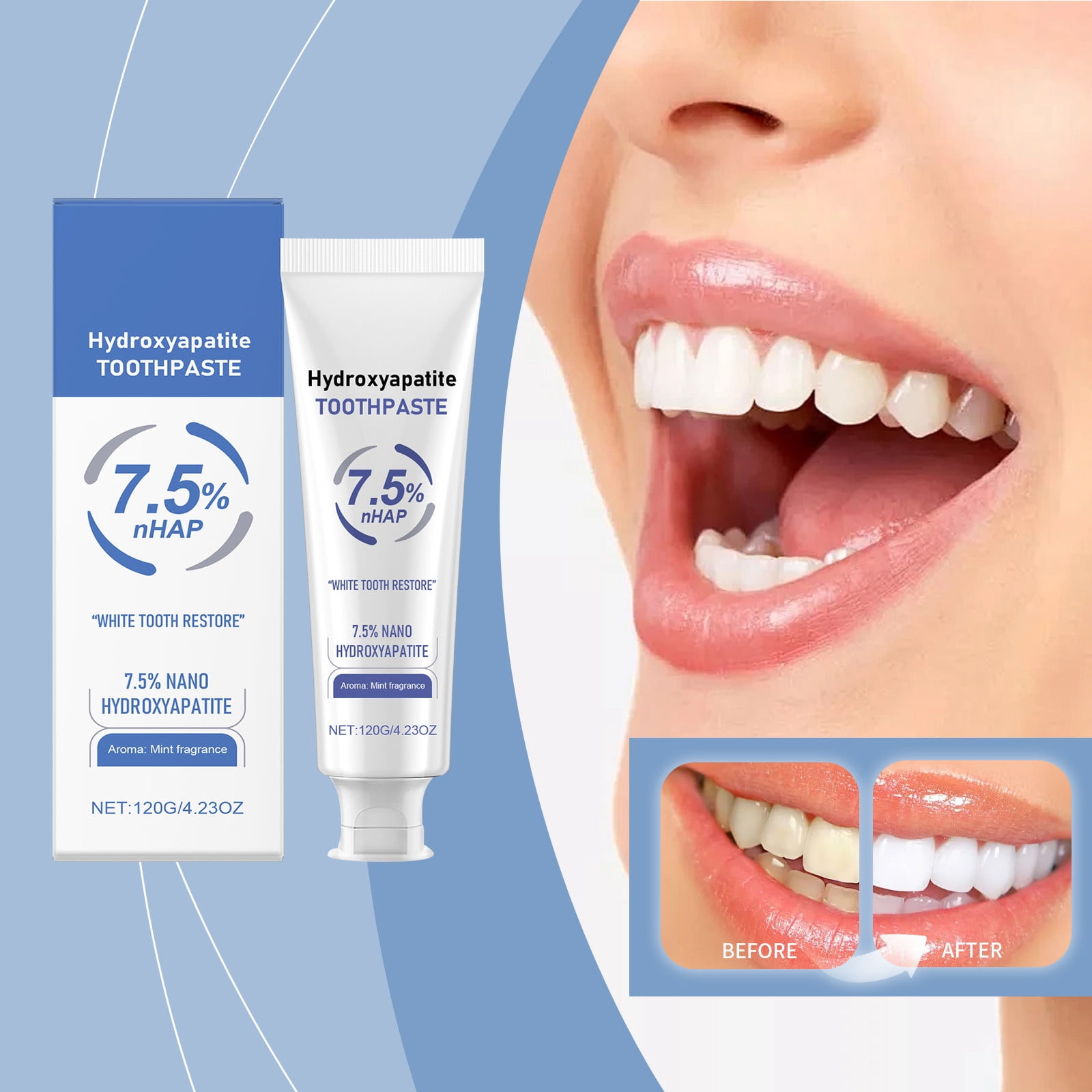 2 PCS SShop Clearance! Hydroxyapatite Toothpaste, For Advanced White ...