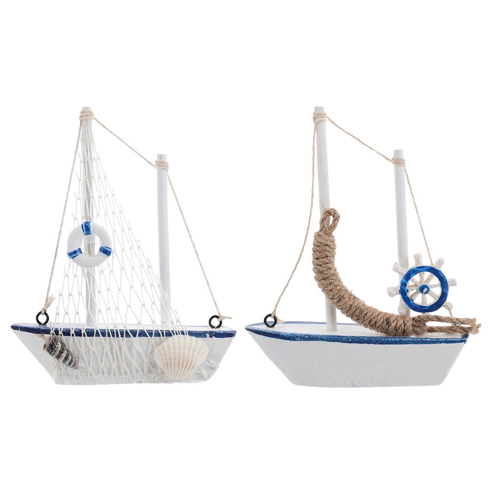 2 PCS Sailboat Puzzle Accessories Sailing Model Nautical Decor Crafts ...