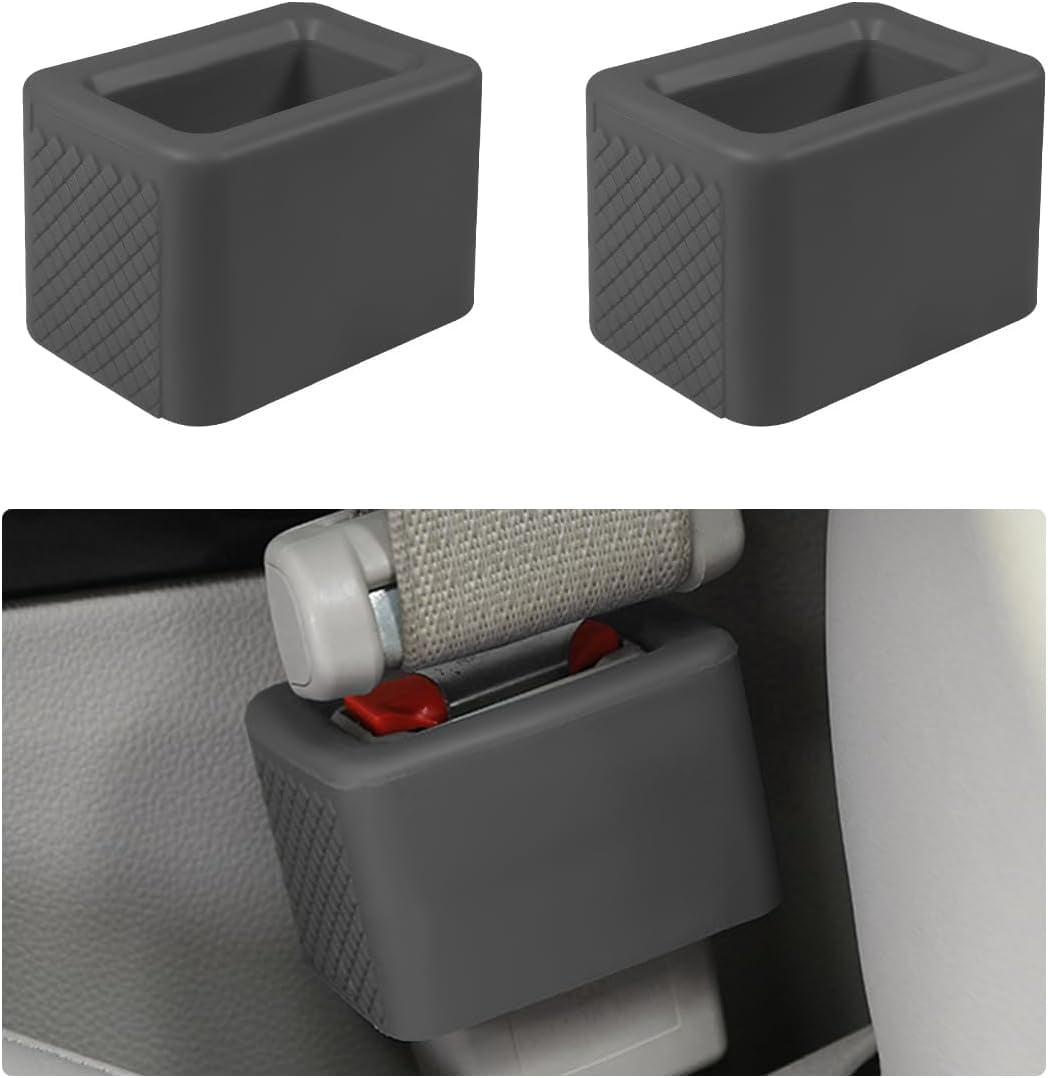 2 PCS Seat Belt Buckle Holder, Silicone Auto Rear Seatbelt Buckle ...