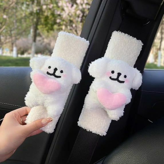 2 PCS Seat Belt Cover Pad, Cute Kawaii Animal Sheep Seatbelt Covers for ...