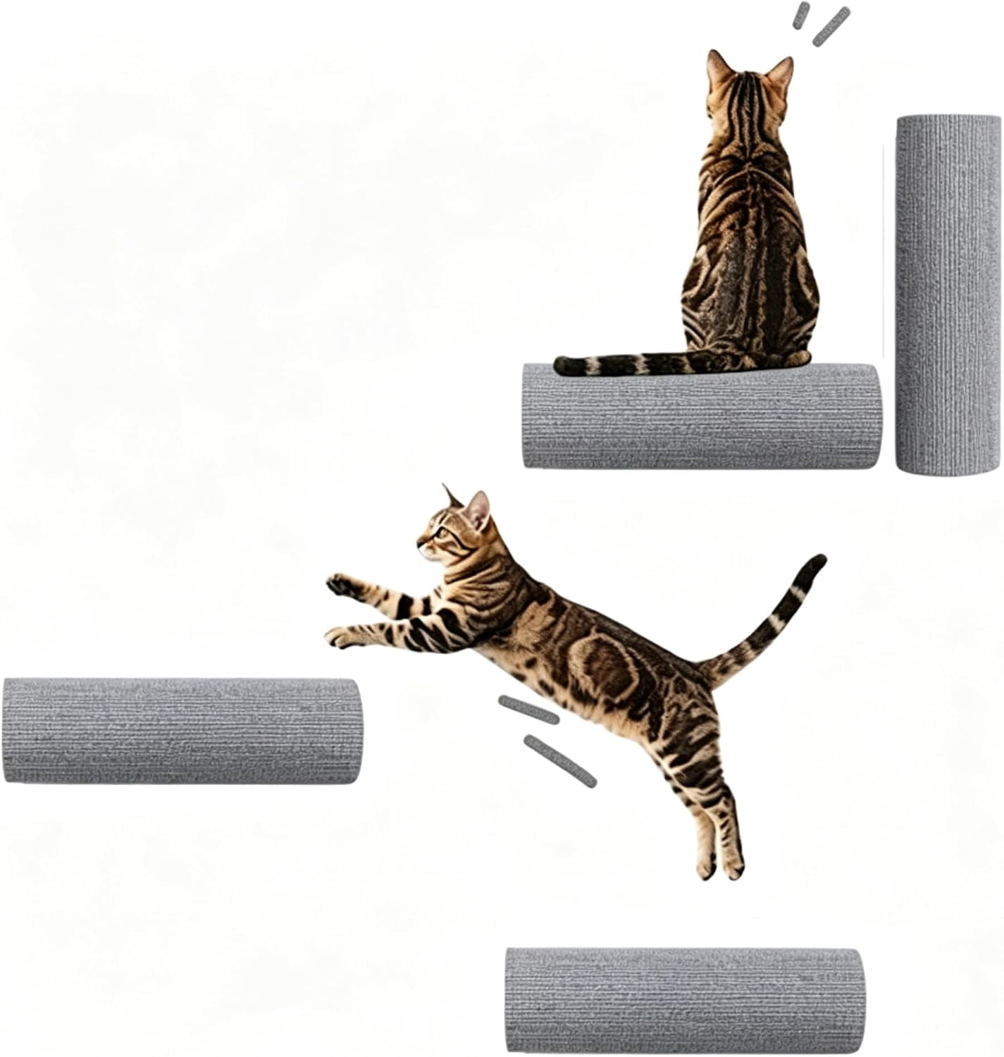 2 PCS Self-Adhesive Cat Wall Shelves, No Drilling Polyester Mount ...