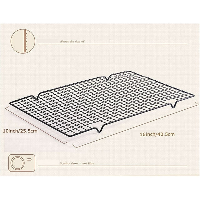 2 PCS/Set Nonstick Cooling Racks Black Carbon Steel Bread Cake Cooling ...