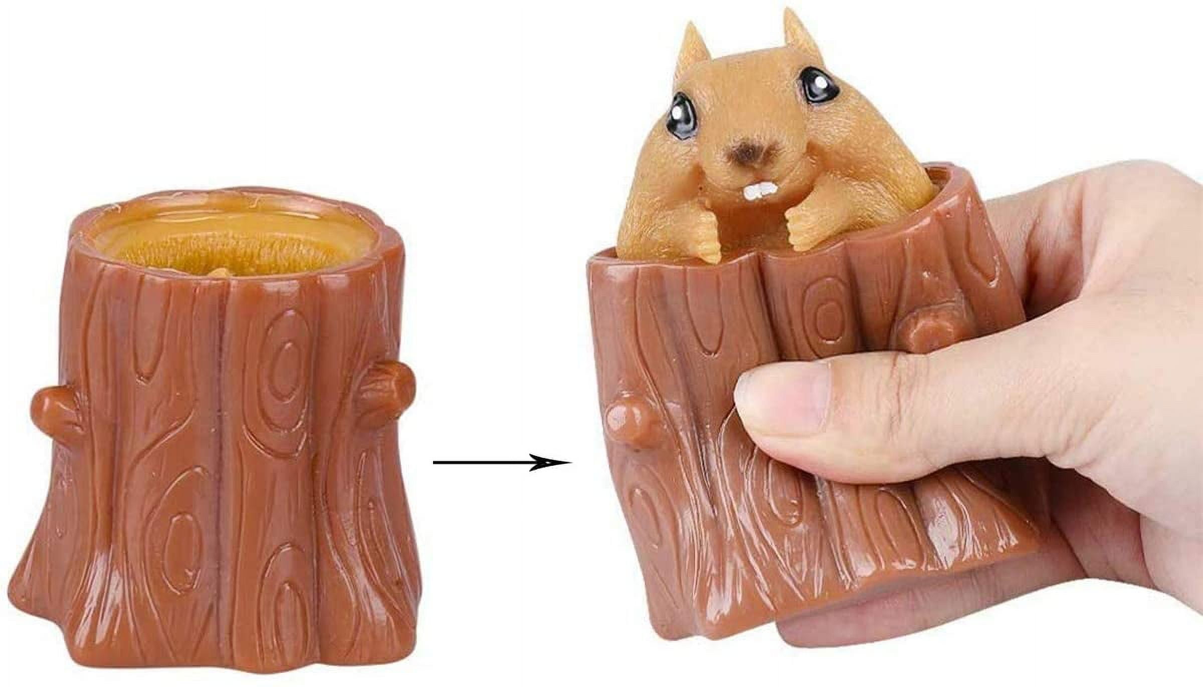 2 PCS Set Squeeze Squirrel Toys Decompression Evil Squirrel Cup ...
