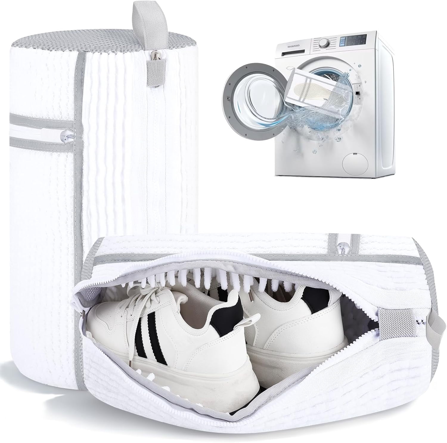 2 PCS Shoe Washing Machine Bag, Reusable L-shaped Zipper Laundry Shoe ...