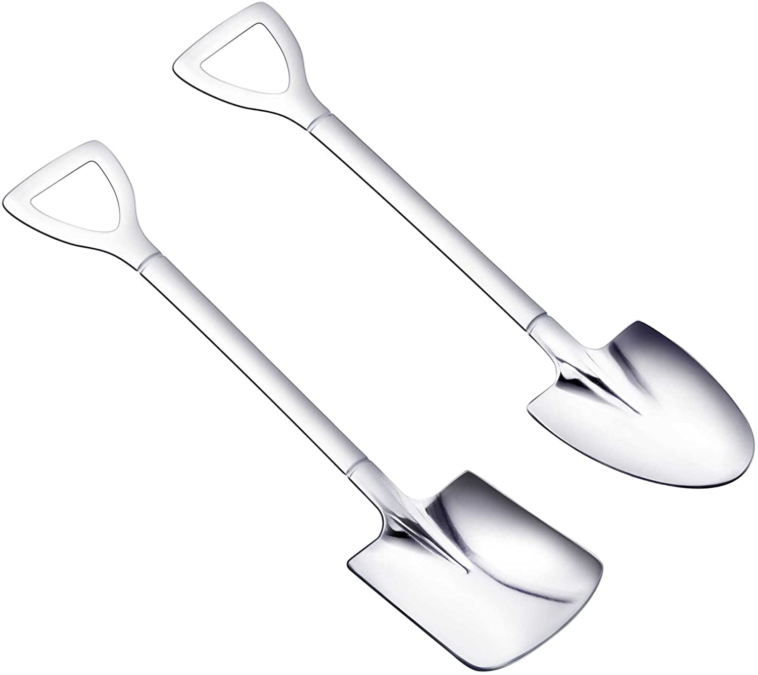 2 PCS Shovel Spoons Silverware Set, Kitchen Spoons Set for Dessert Coffee Fruit Ice Cream, Tea ...