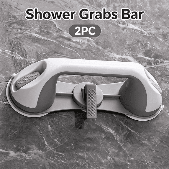 2 PCS Shower Safety Grab Bar with Suction Cups - Heavy Duty Handle for ...
