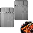 2 PCS Silicone Grill Mat Compatible with stone, BBQ Griddle Tools Drip ...