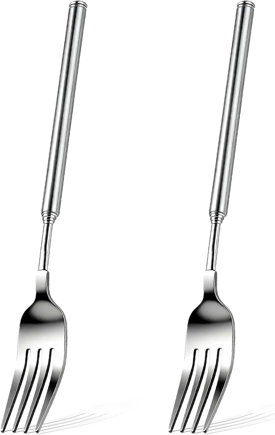 2 PCS Silver Extendable Fork Long Fork Prank 8.6 to 24.8in Expandable ...