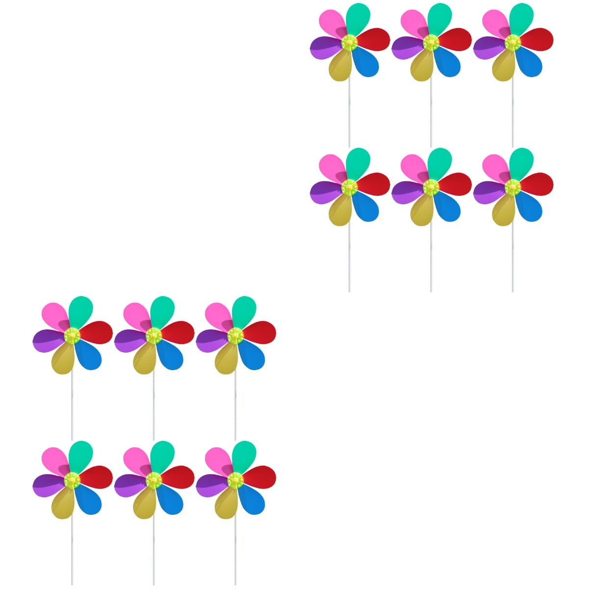 2 PCS Six-Color Windmill Outdoor Pinwheel Mini Toys Kids Child Colorful ...