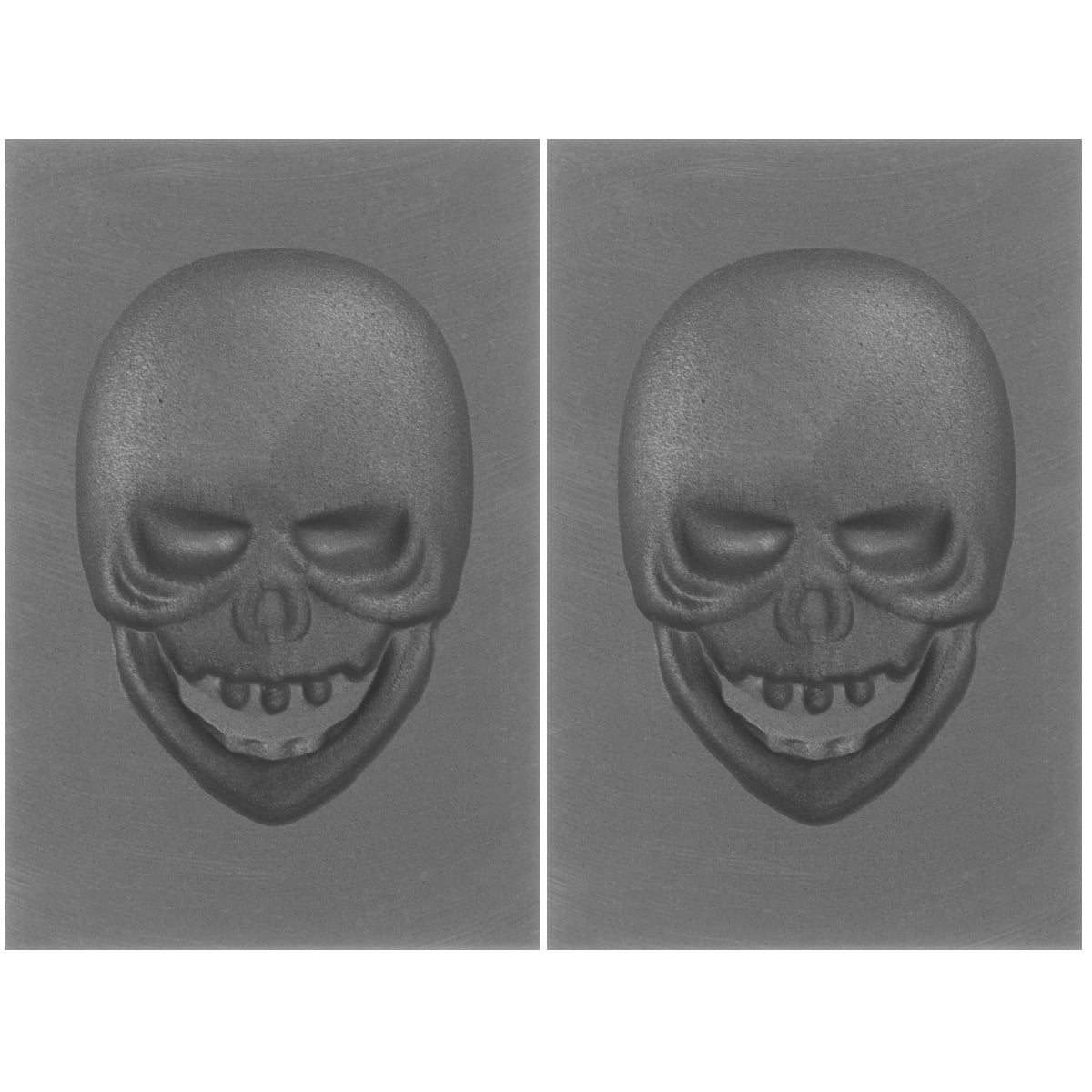 2 Pcs Skull Mold Crafts Ingot Graphite Mould For Casting Metal Molds Gold Melting Silver