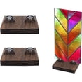 2 PCS Small Wood Adjustable Glass Display Stands for Stained Glass Art ...