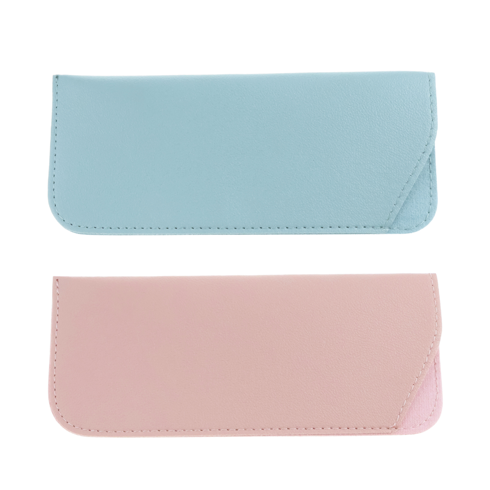 2 PCS Soft Leather Glasses Cases - Portable PU Leather Sunglasses Pouch ...