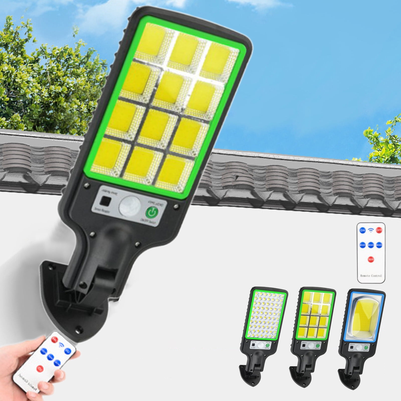 2 PCS Solar Outdoor Lights, 80COB Street Lights, Motion Sensor Solar ...