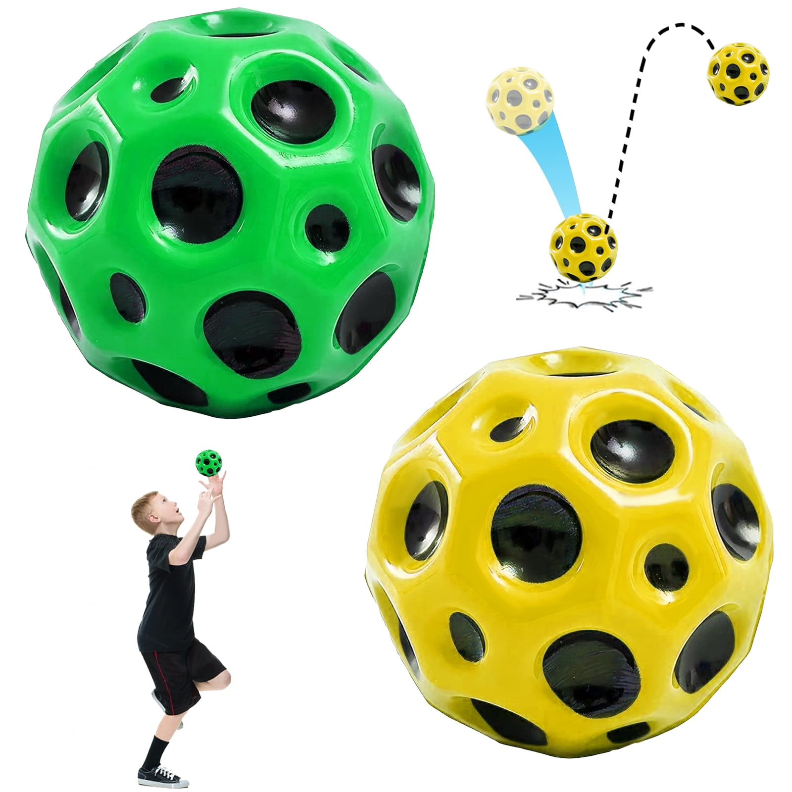 2 PCS Space Ball, Extreme High Bouncing Ball, 7 cm High Bounce Hole ...