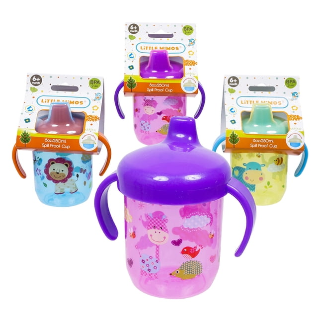 2 PCS Spill Proof Cup- 8oz- Assorted Designs - Walmart.com
