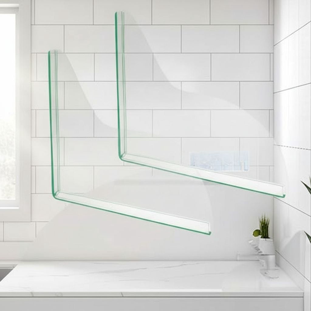 2 PCS Splash Guard for Bathtub 7.8" x 7.2" Self Adhesive Shower Splash ...