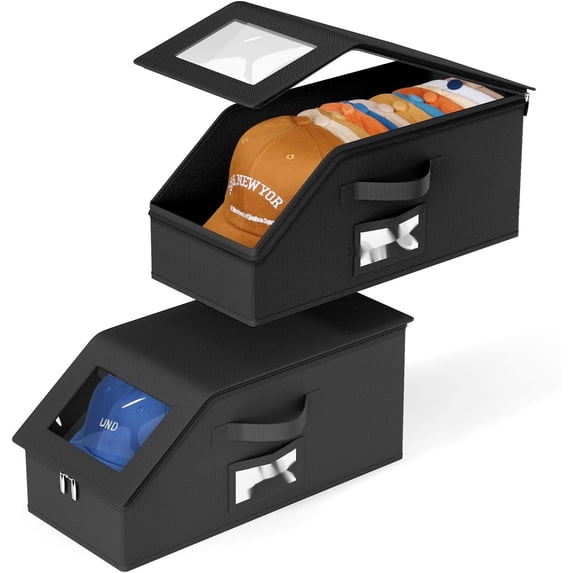 2 PCS Stackable Hat Storage for Baseball Caps, Holds up to 24 Caps, Hat ...