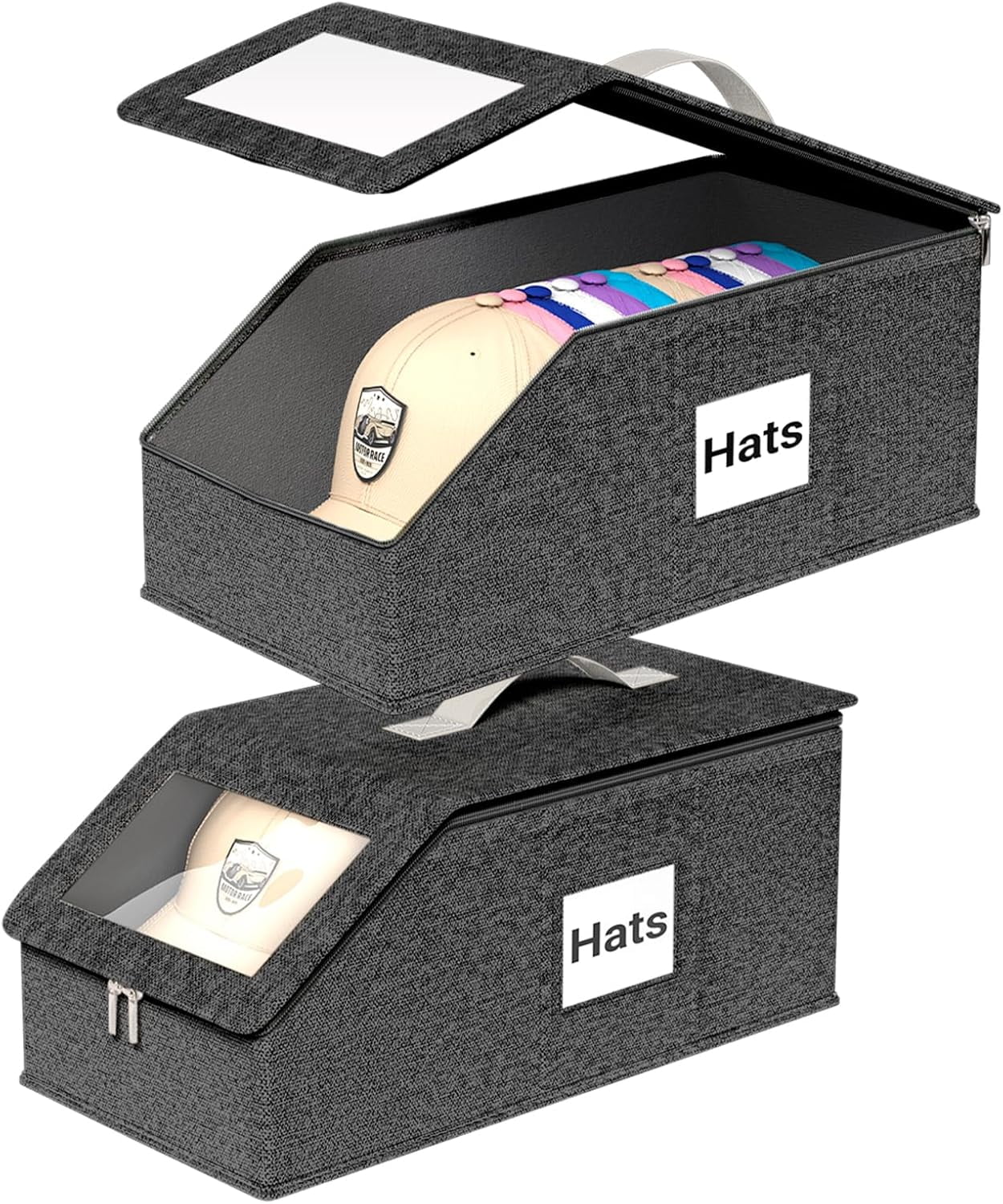 2 PCS Stackable Hat Storage for Baseball Caps, Holds up to 26 Caps Hat ...