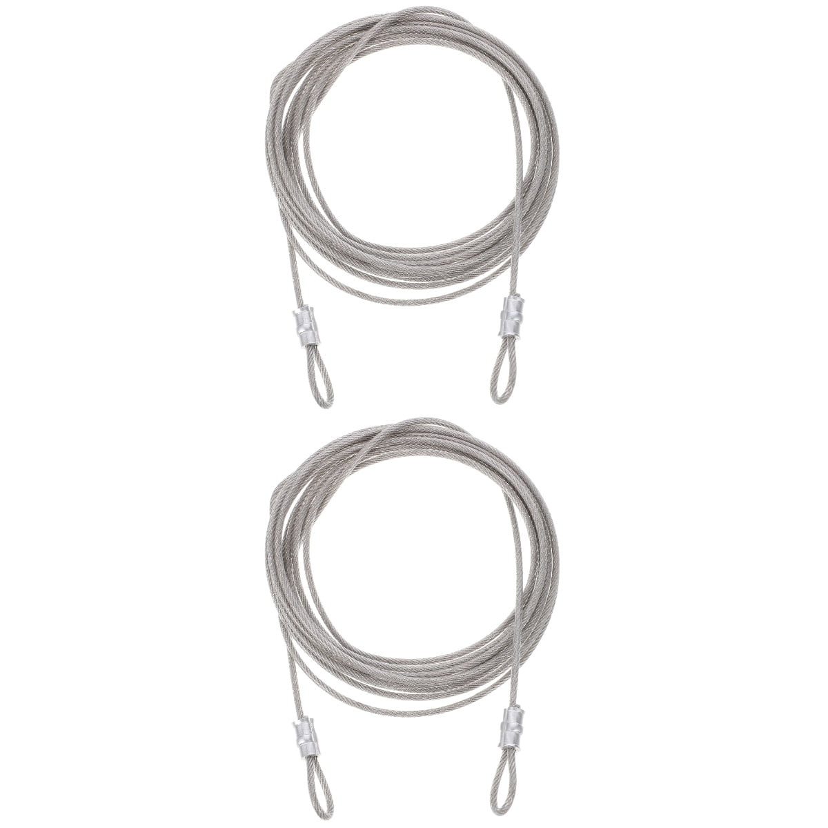 2 PCS Stainless Steel Cable Coated Wire Rope Poles Deck Railing Silver ...