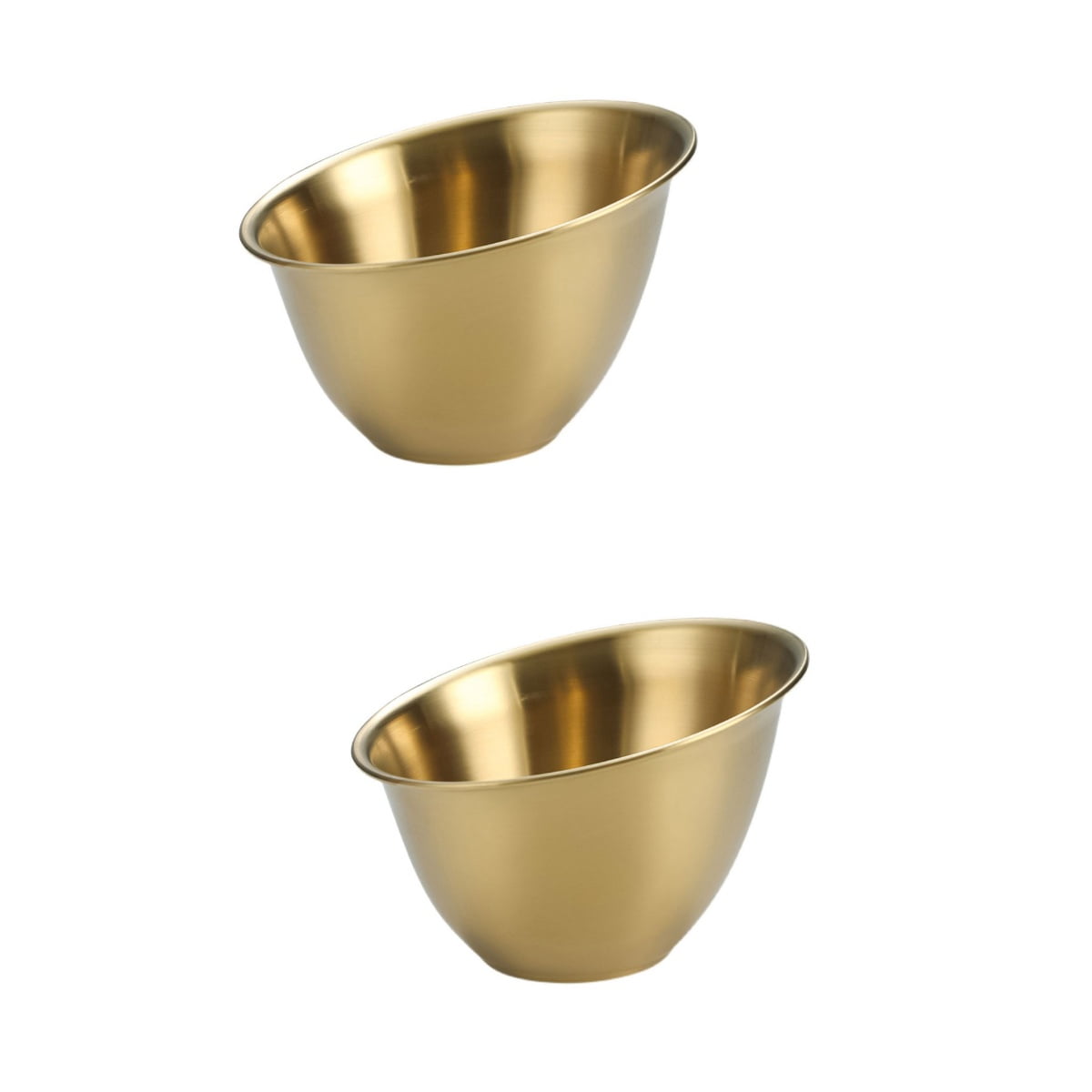 2 PCS Stainless Steel Inclined Basin Mixing Bowls Serving Fruit ...