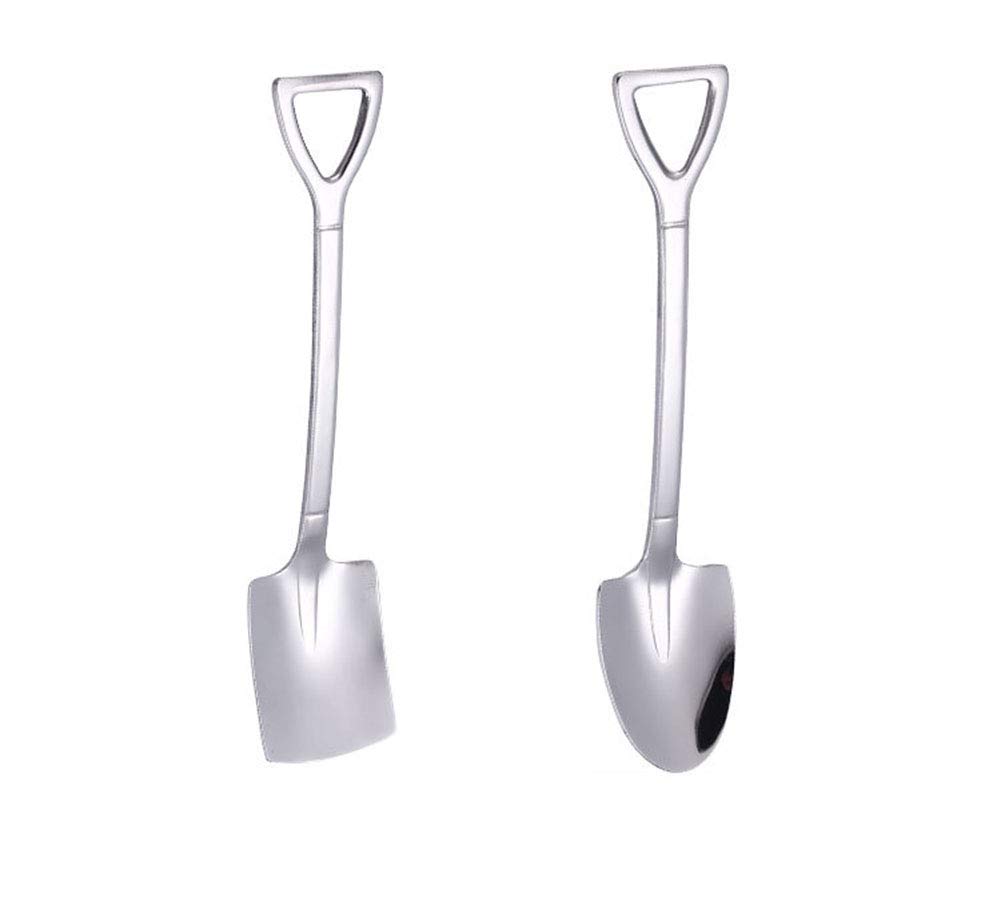 2 PCS Stainless Steel Shovel Spoon Innovative Retro Dessert Spoon ...