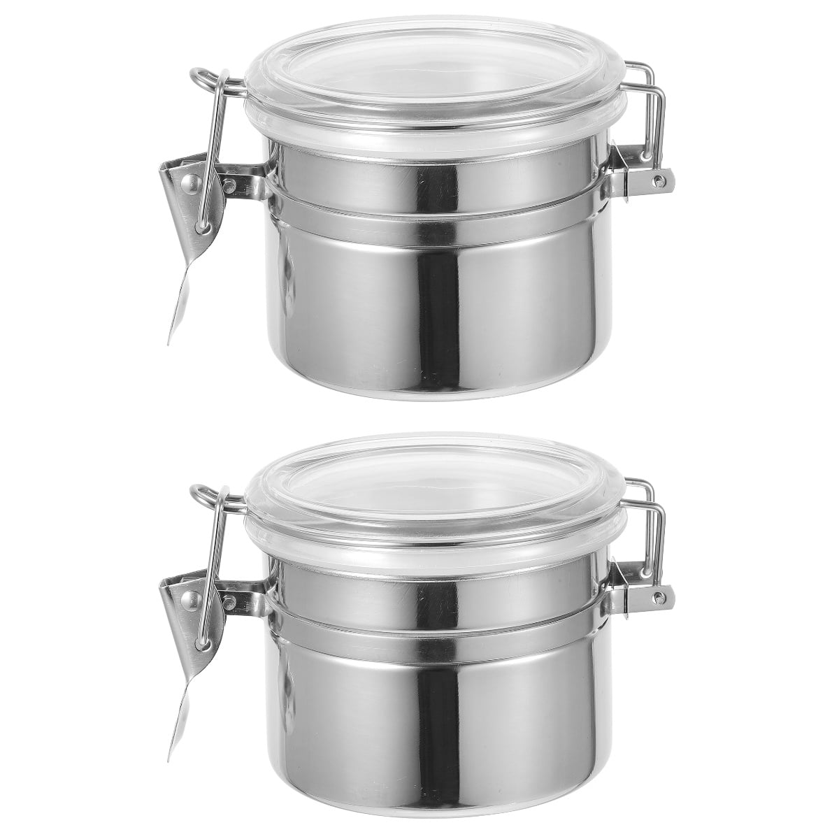 2 PCS Stainless Steel Storage Tank Flour Kitchen Canisters Coffee ...