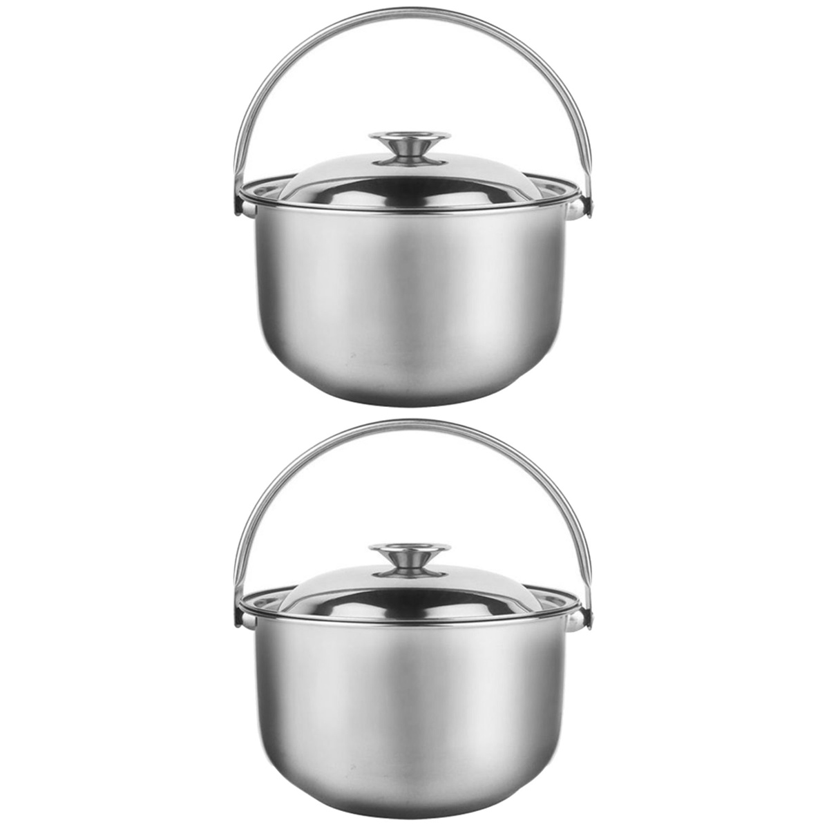 2 PCS Steamer Pot Stock 20 Quart Stainless Mixing Bowls Steel Cooking ...