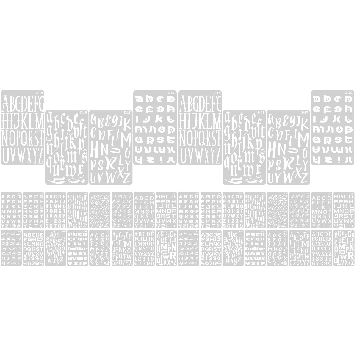 2 PCS Stencils for Painting Letter Template 17.80X10.00X0.10CM White ...