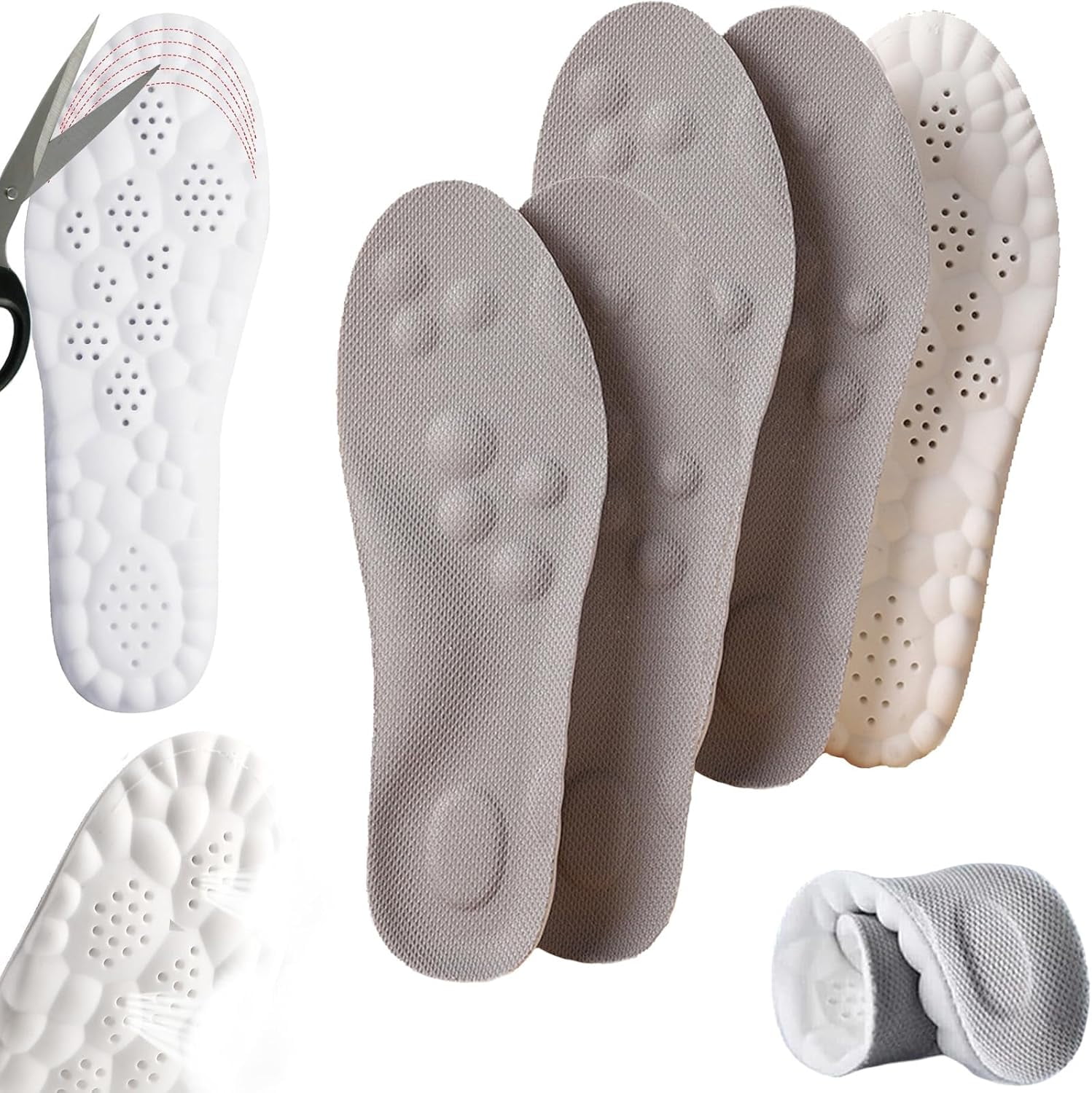 2 PCS Steppers Insoles for Men/Women, Steppers Massage Insoles, 4d Soft ...