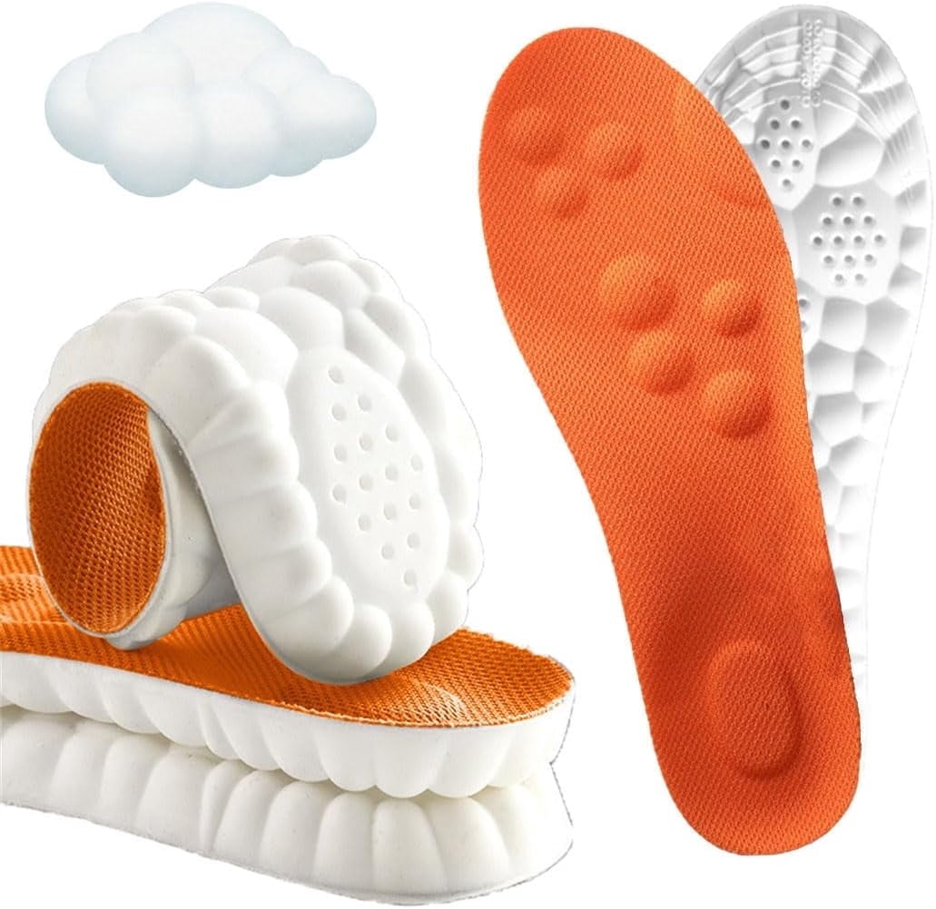 Qiaoch 4D Memory Foam Insoles, Breathable Shock Absorbing Inserts for ...