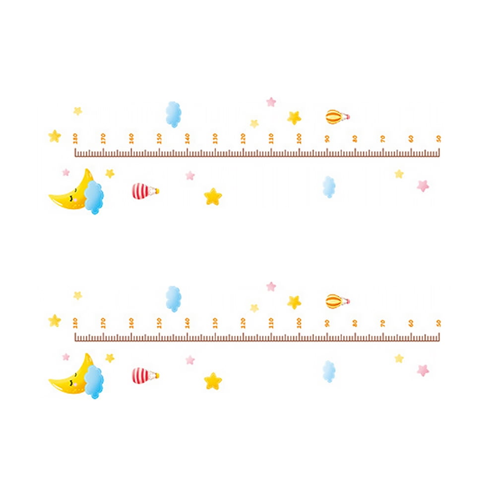 2 PCS Stickers Height Chart Self-adhesive Wall Decal Growth Removable ...