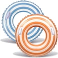 2 PCS Striped Pool Floats for Adults Swimming Rings Tube with Handles ...