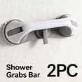 2 PCS Suction Cup Shower Grab Bar Heavy Duty - No Drill Safety Handle ...