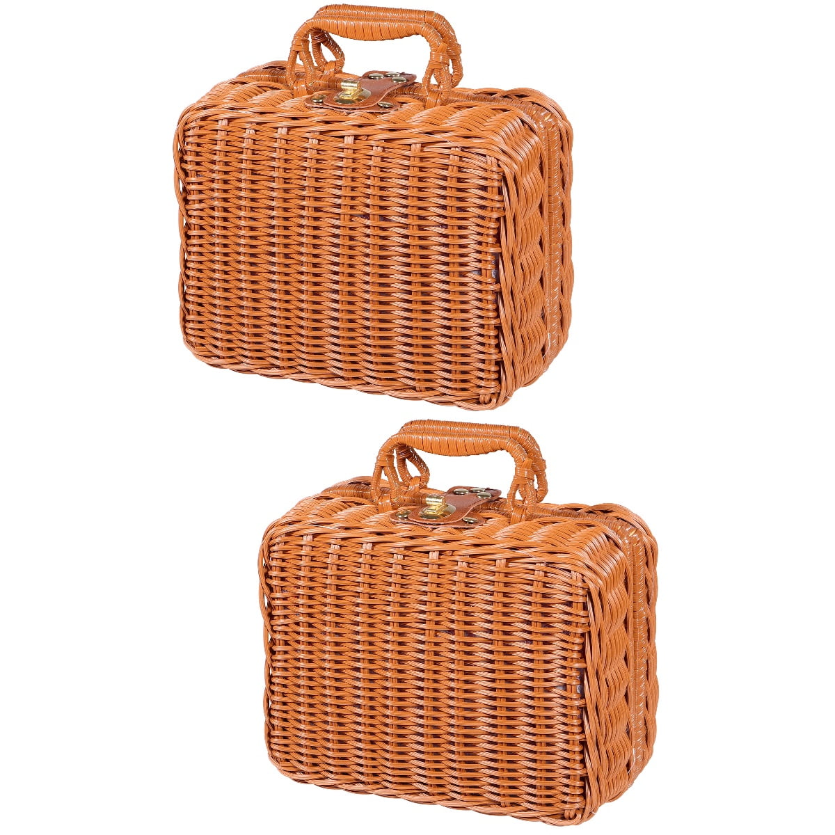 2 PCS Suitcase Picnic Basket Camping Gear Home Décor Household Decor ...