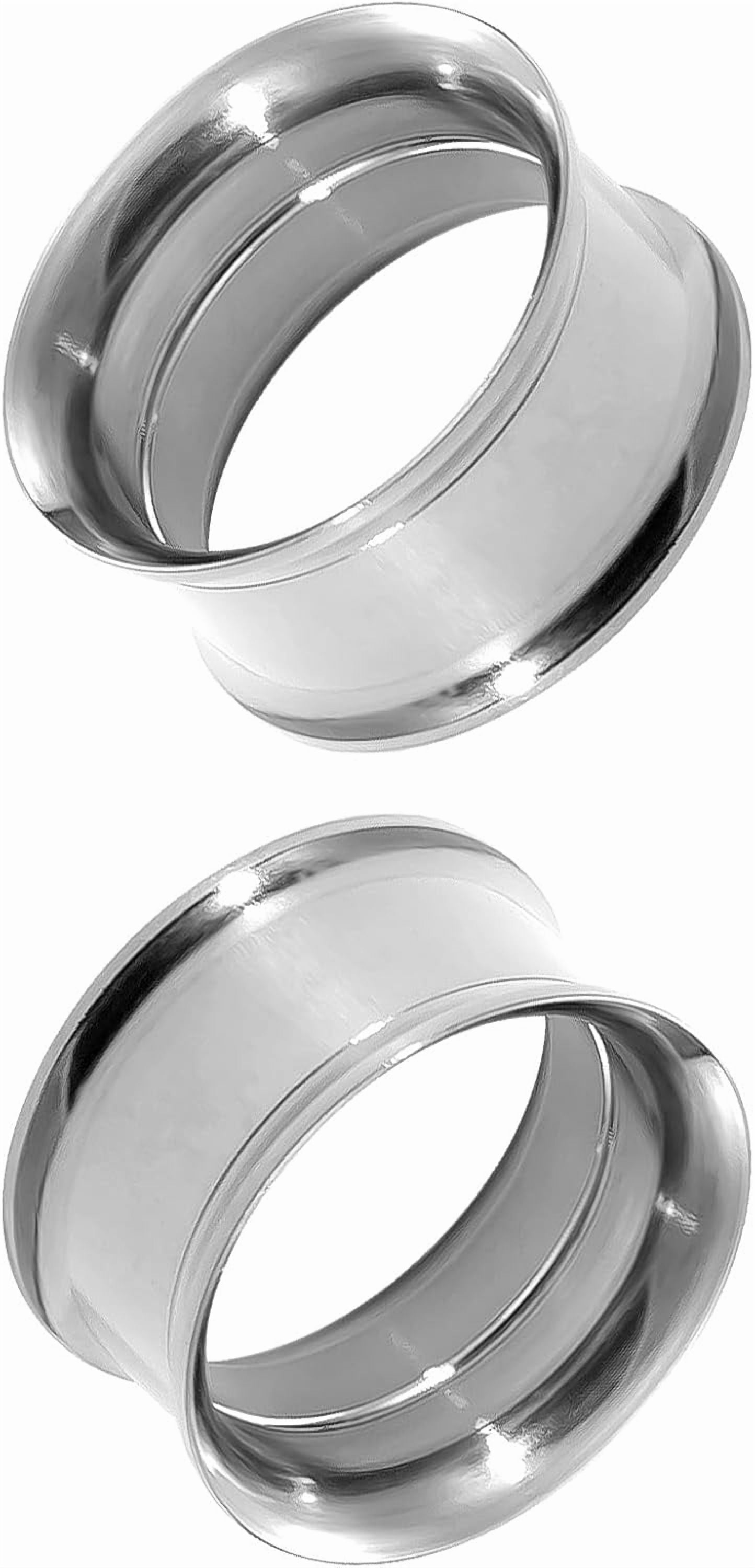 2 PCS Surgical Steel Ear Gauges, Ear Tunnels, Mirror Finish Double ...