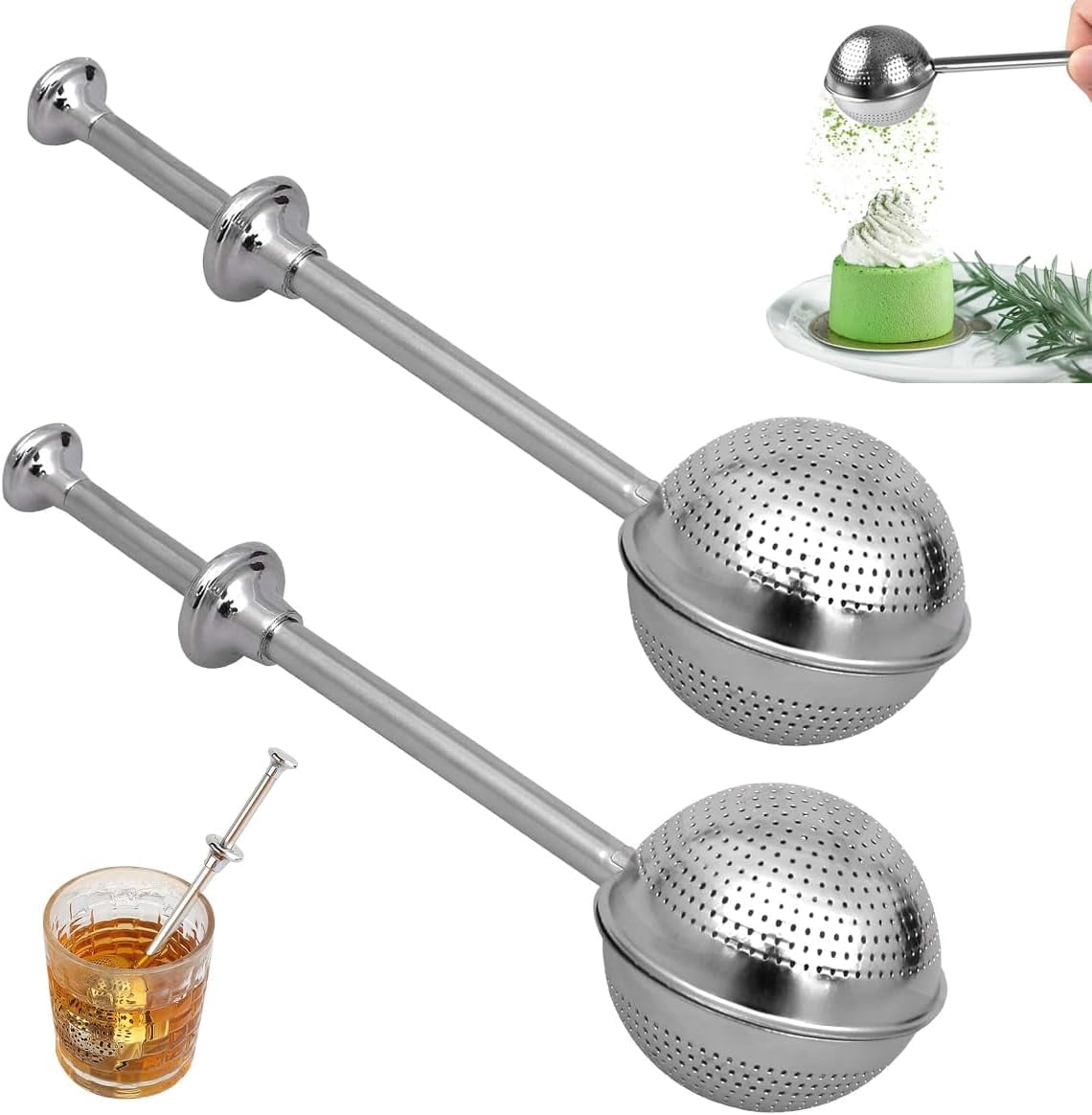 2 PCS Tea Infuser & Flour uster Wan, Stainless Steel Loose Leaf Tea ...