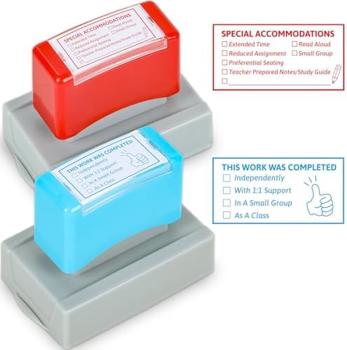2 PCS Teacher Stamps Set – Self-inking Rubber Stamps for Accommodations ...