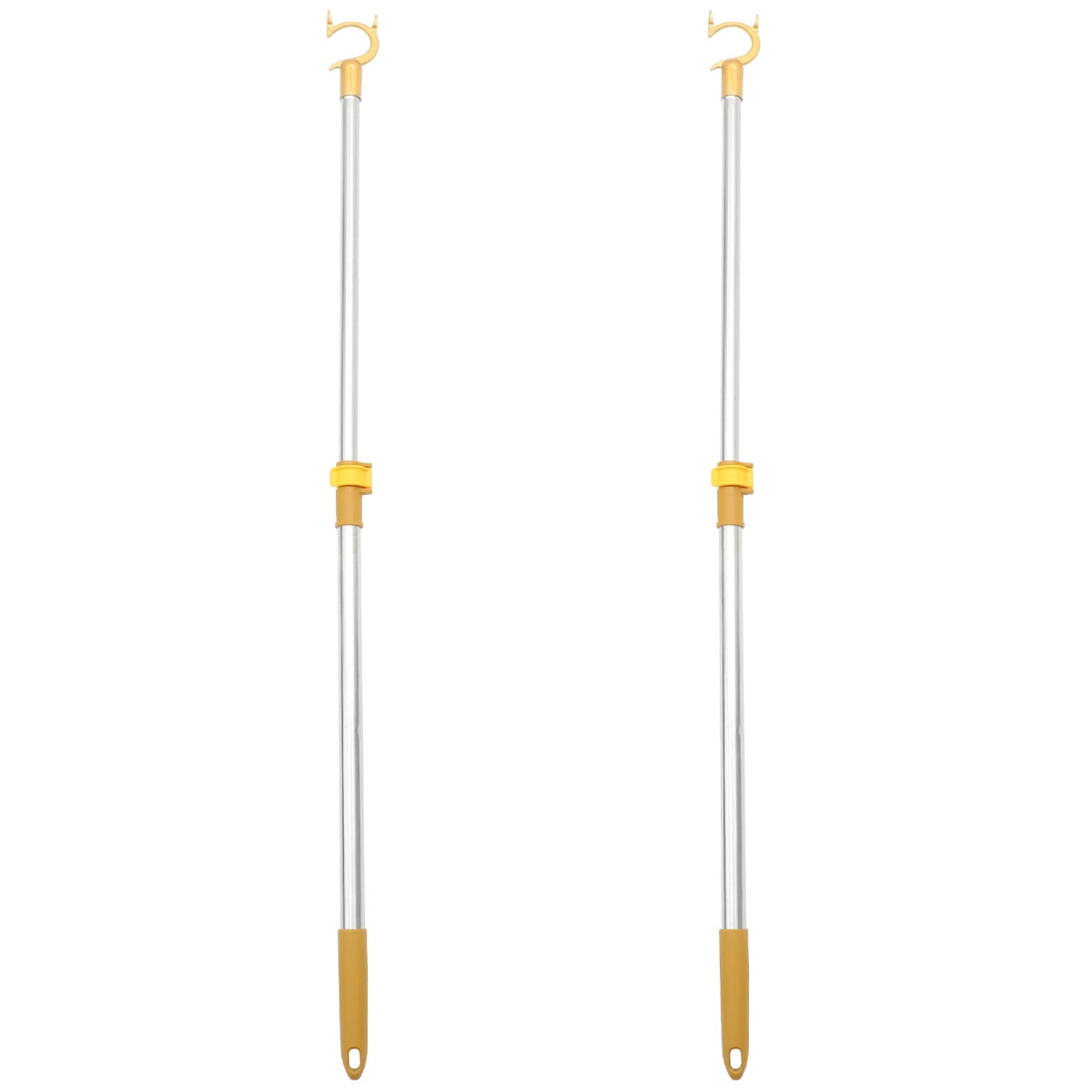 2 PCS Telescopic Clothes Rail Adjustable Clothesline Pole Closet Rod ...