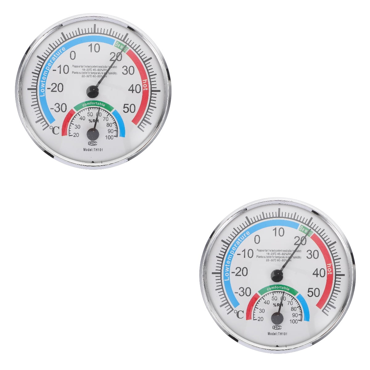 2 PCS Thermometer Indoor Temperature Digital for Home Office Silver ...
