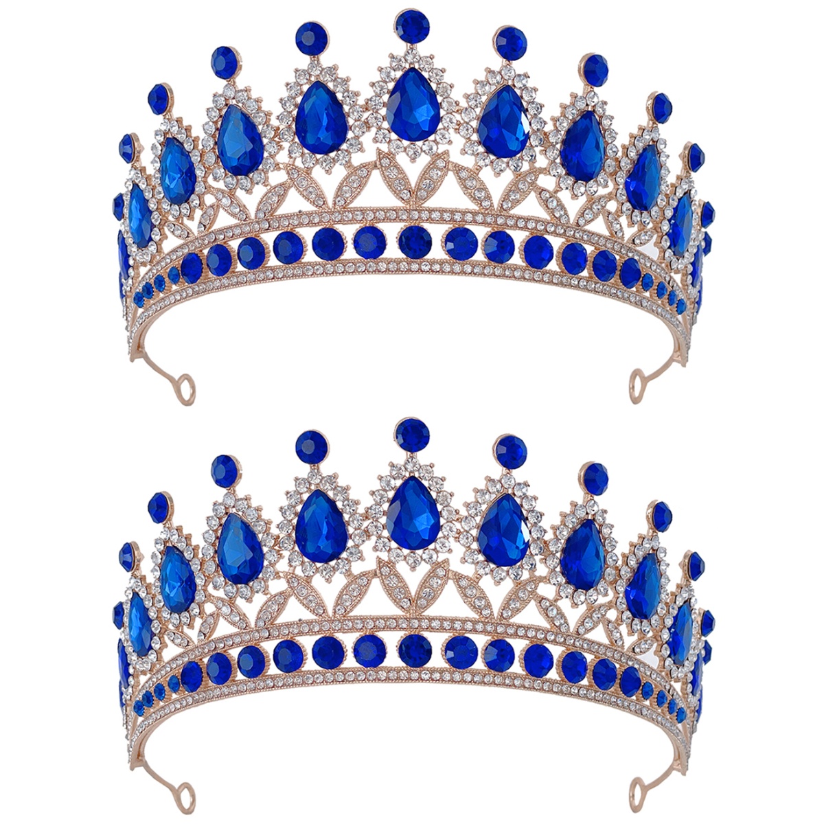 2 PCS Tiara Tiaras for Women Rhinestone Costumes Princess Crown Bride ...