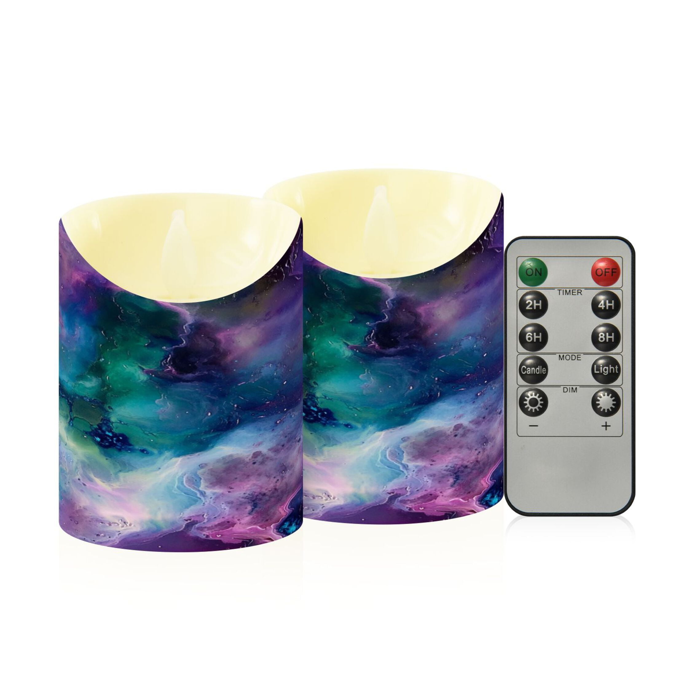 2 PCS Tilted Flameless Candles Flickering LED Lights Battery Operated Candles with Remote Timers ...